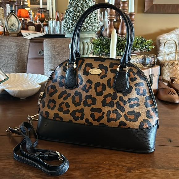 Coach | Bags | Coach Cora Ocelot Domed Satchel Crossbody | Poshmark